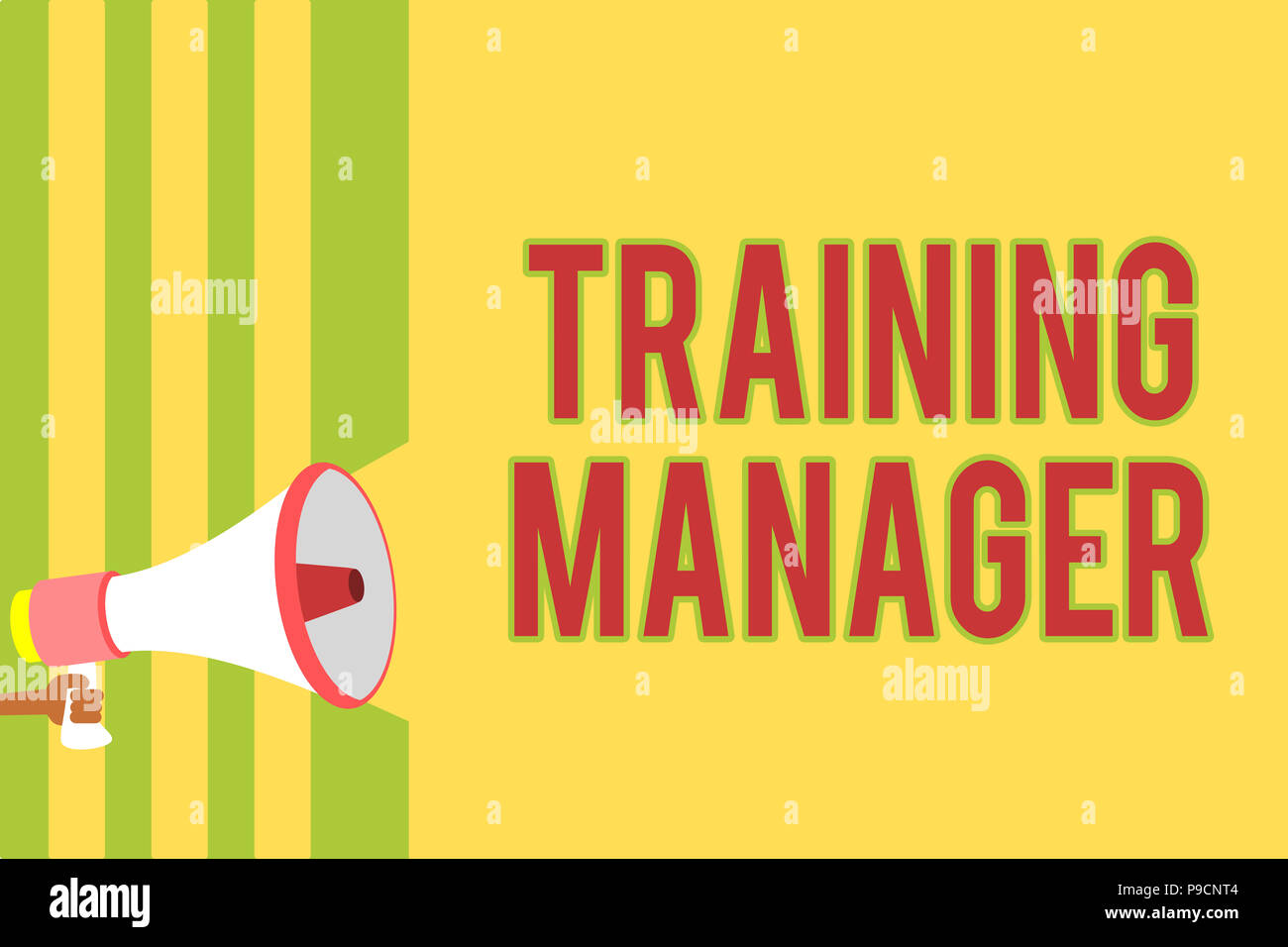 Handwriting text writing Training Manager. Concept meaning giving ...
