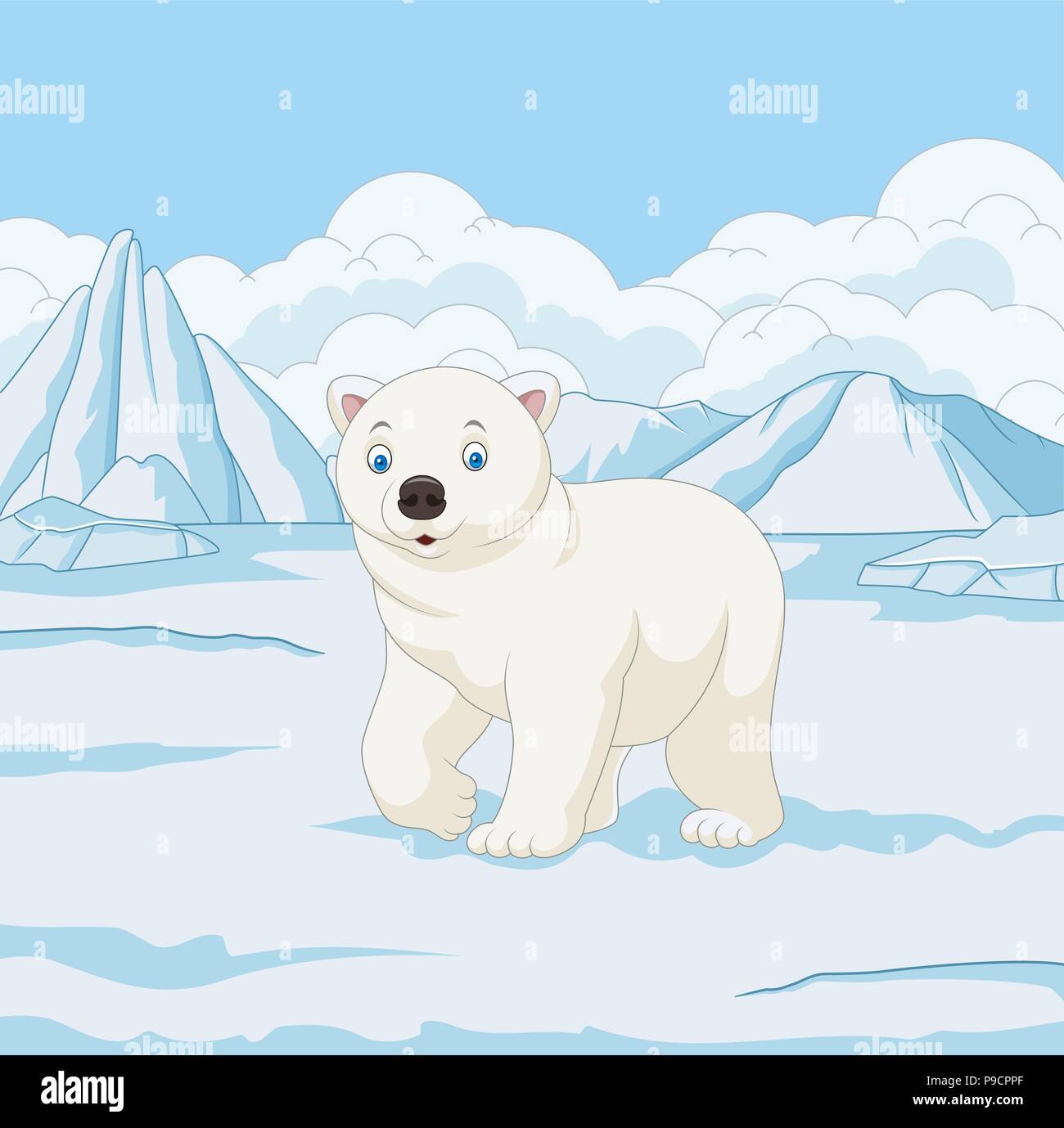 Cartoon polar bear in snowfield Stock Vector Image & Art - Alamy