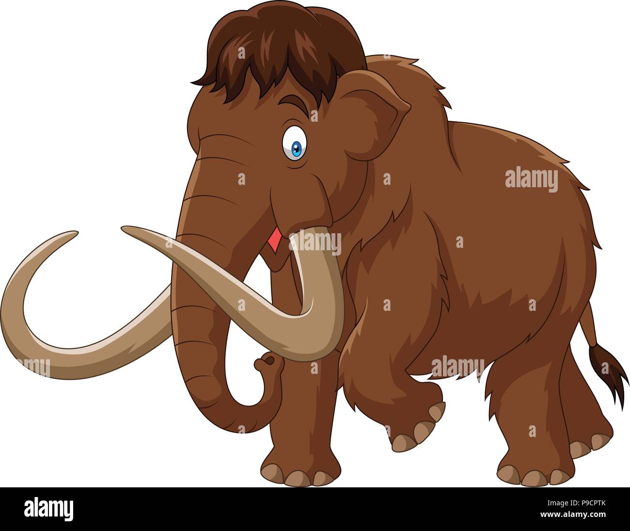 Cartoon mammoth isolated on white background Stock Vector Image & Art ...