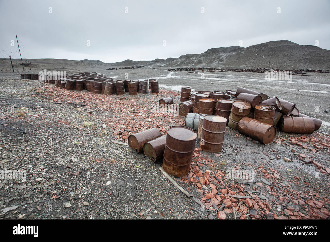 Fuel Barrels at an Abandoned Russian Arctic Station, Novaya Zemlya ...
