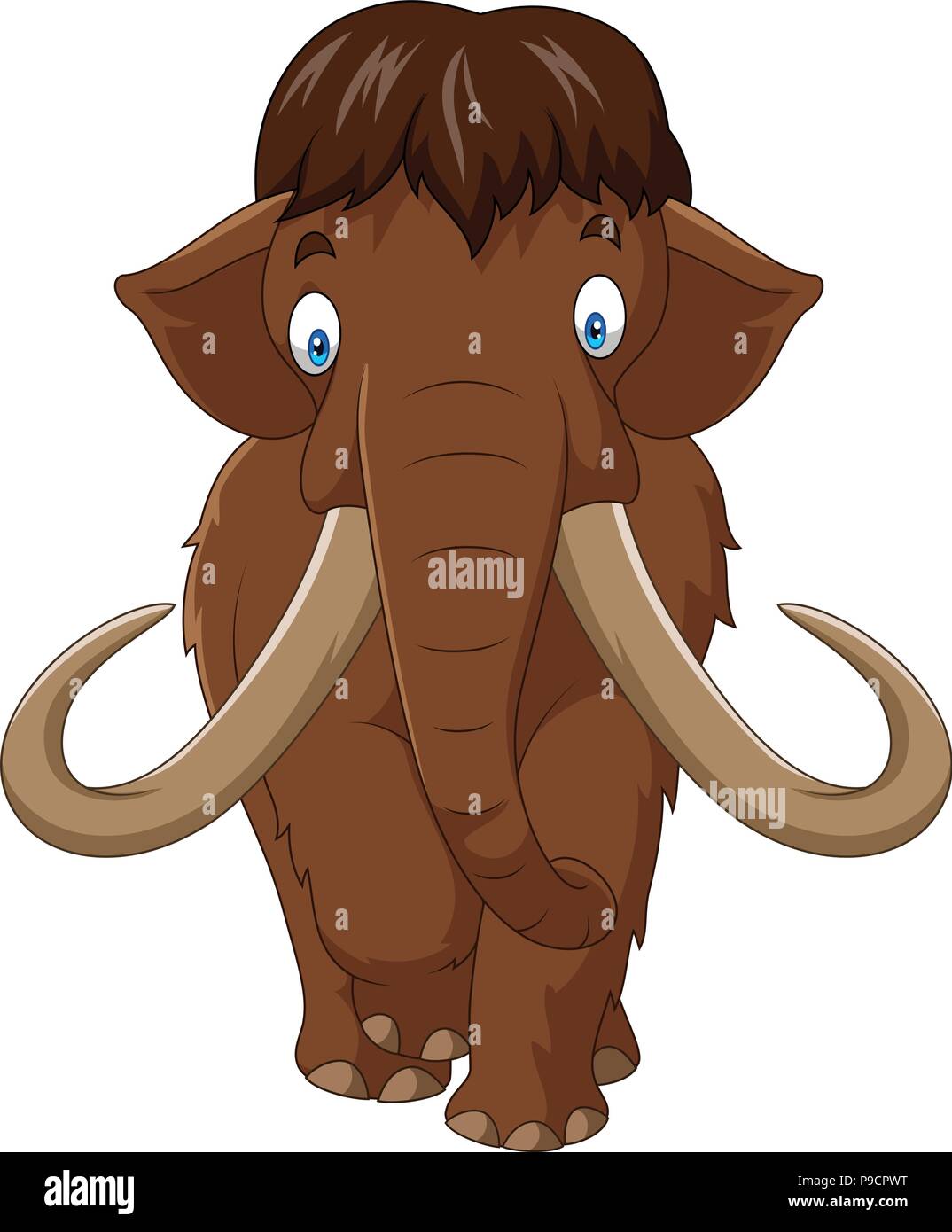 Cartoon mammoth isolated on white background Stock Vector Image & Art ...