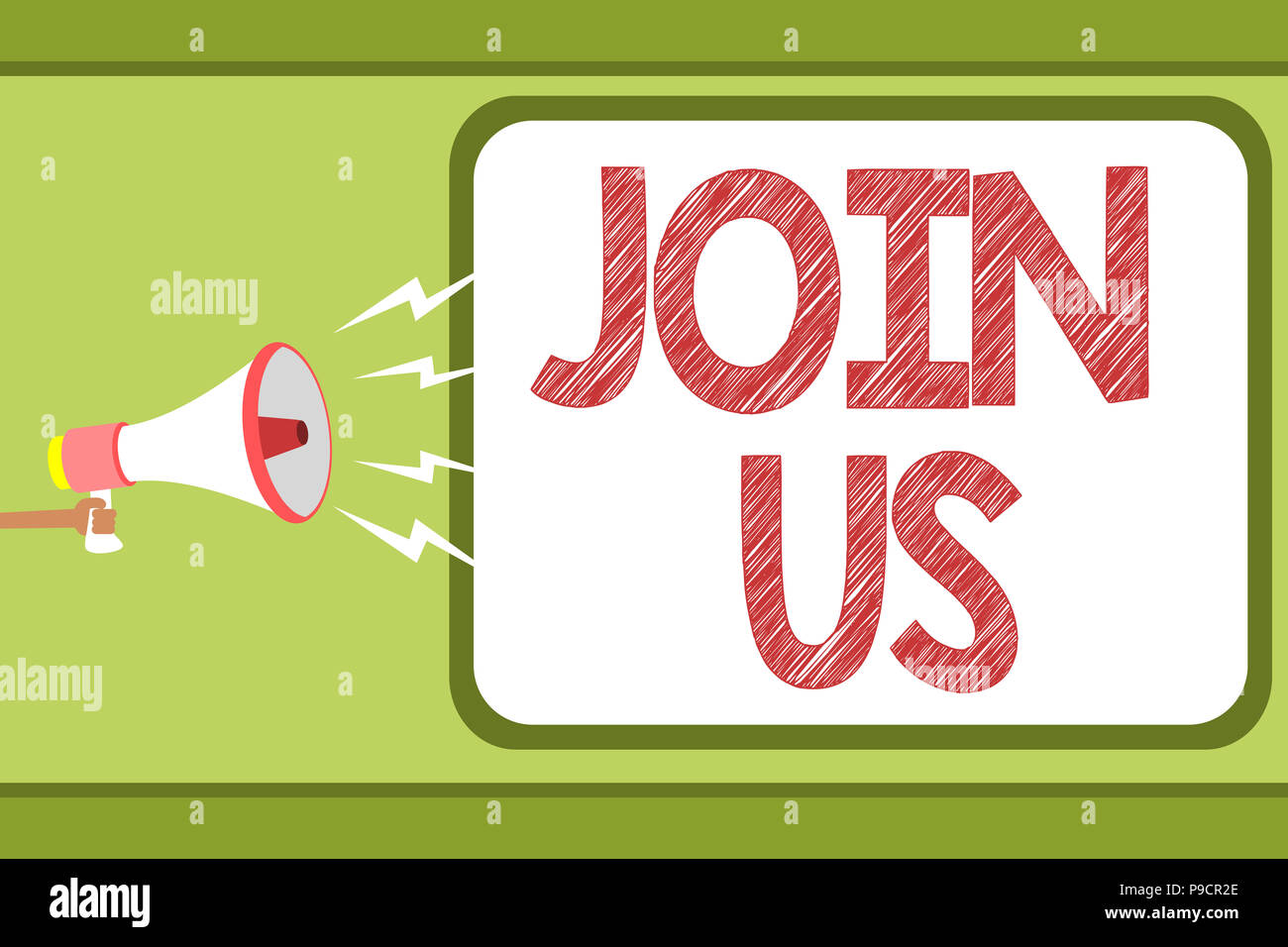 Handwriting text Join Us. Concept meaning Register in community Team or ...