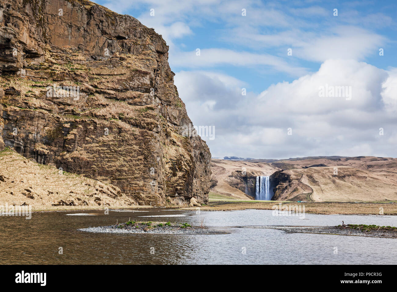 Icelandic landscape with waterfall hi-res stock photography and images ...