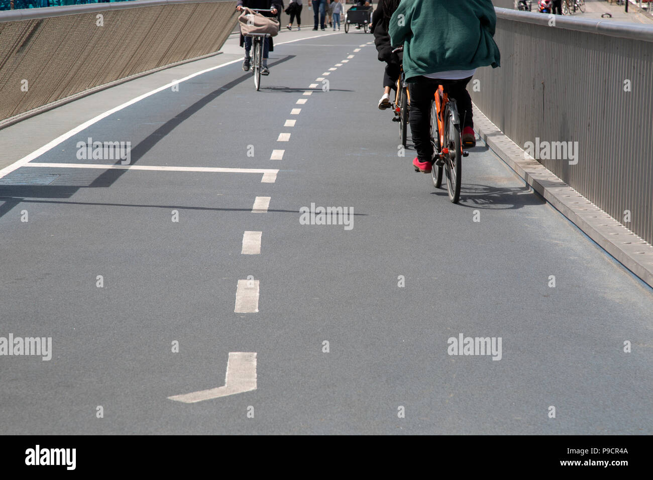 Bike Lane and Cyclists, Copenhagen; Denmark Stock Photo - Alamy