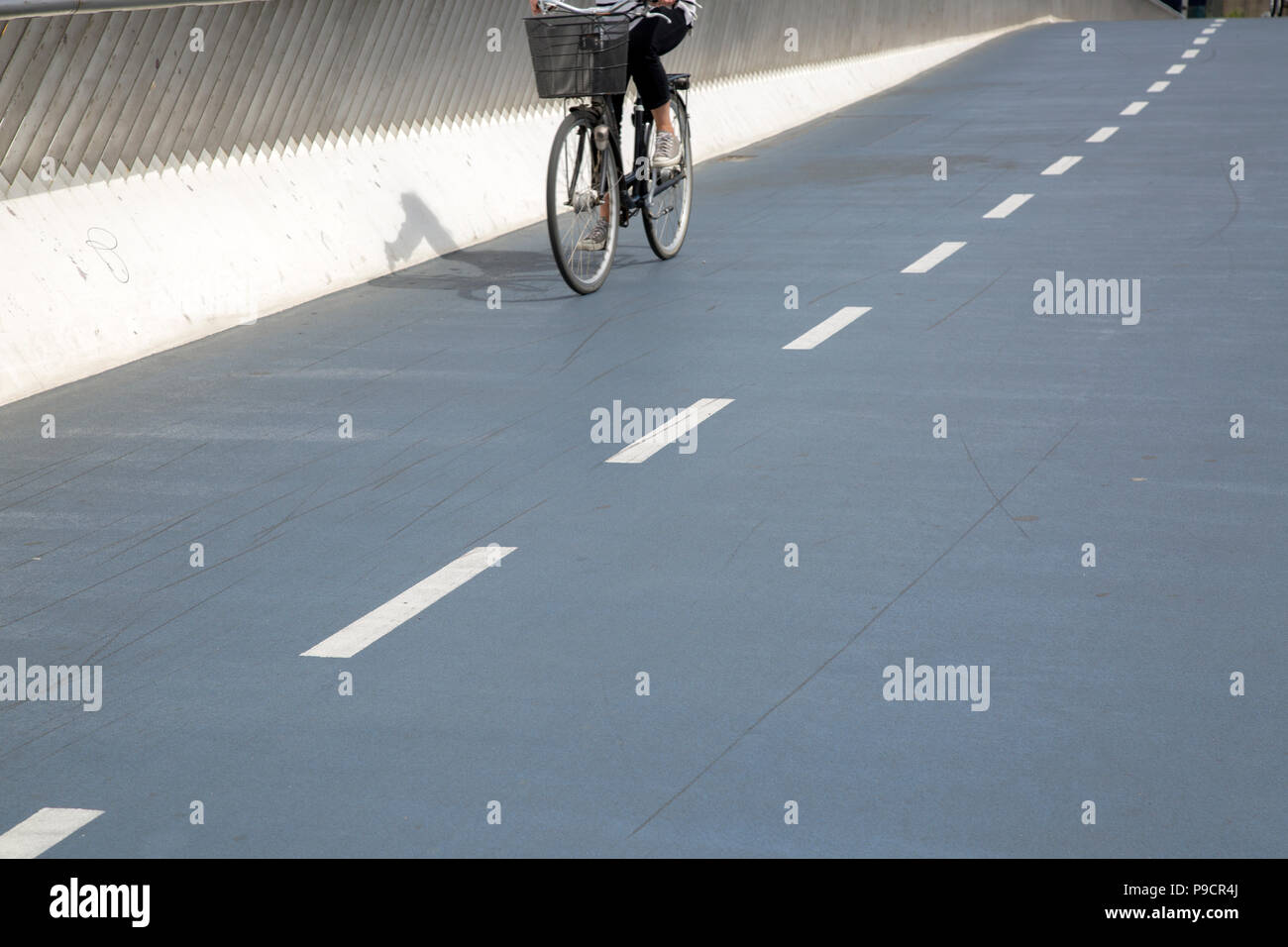 Bike Lane with Cyclist, Copenhagen; Denmark Stock Photo - Alamy