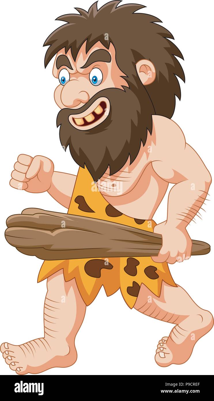 Cartoon caveman holding club Stock Vector Image & Art - Alamy