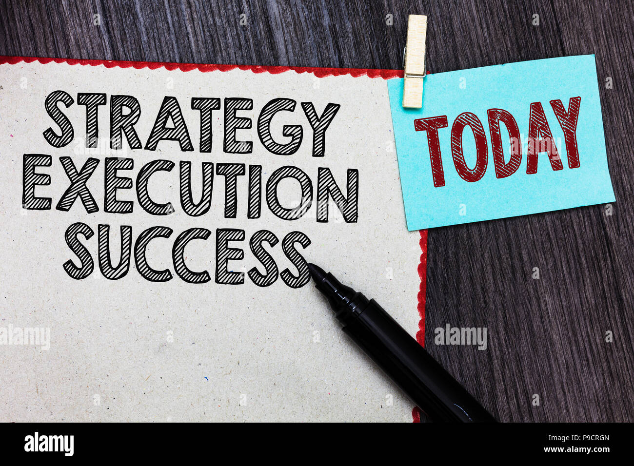 Writing note showing Strategy Execution Success. Business photo ...