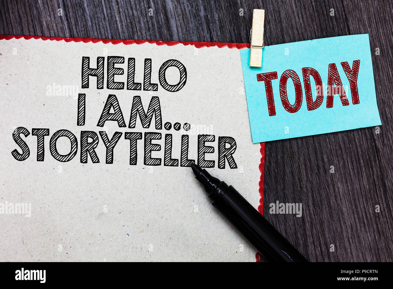 Writing note showing Hello I Am... Storyteller. Business photo ...