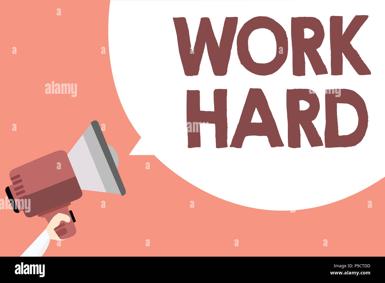 Handwriting text Work Hard. Concept meaning Laboring that puts effort ...