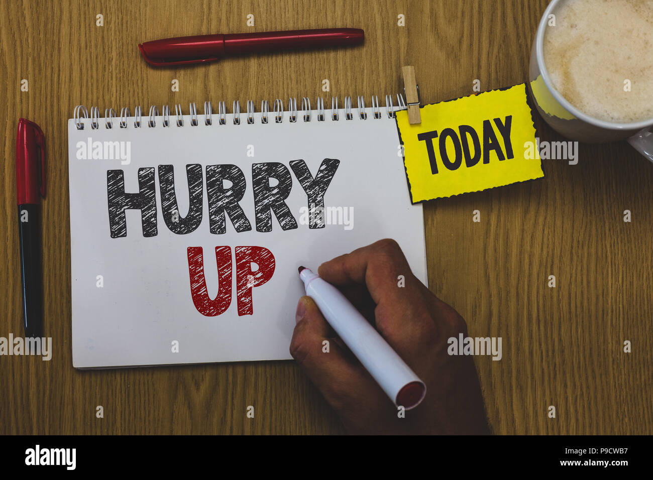 Word writing text Hurry Up. Business concept for asking someone to do a ...