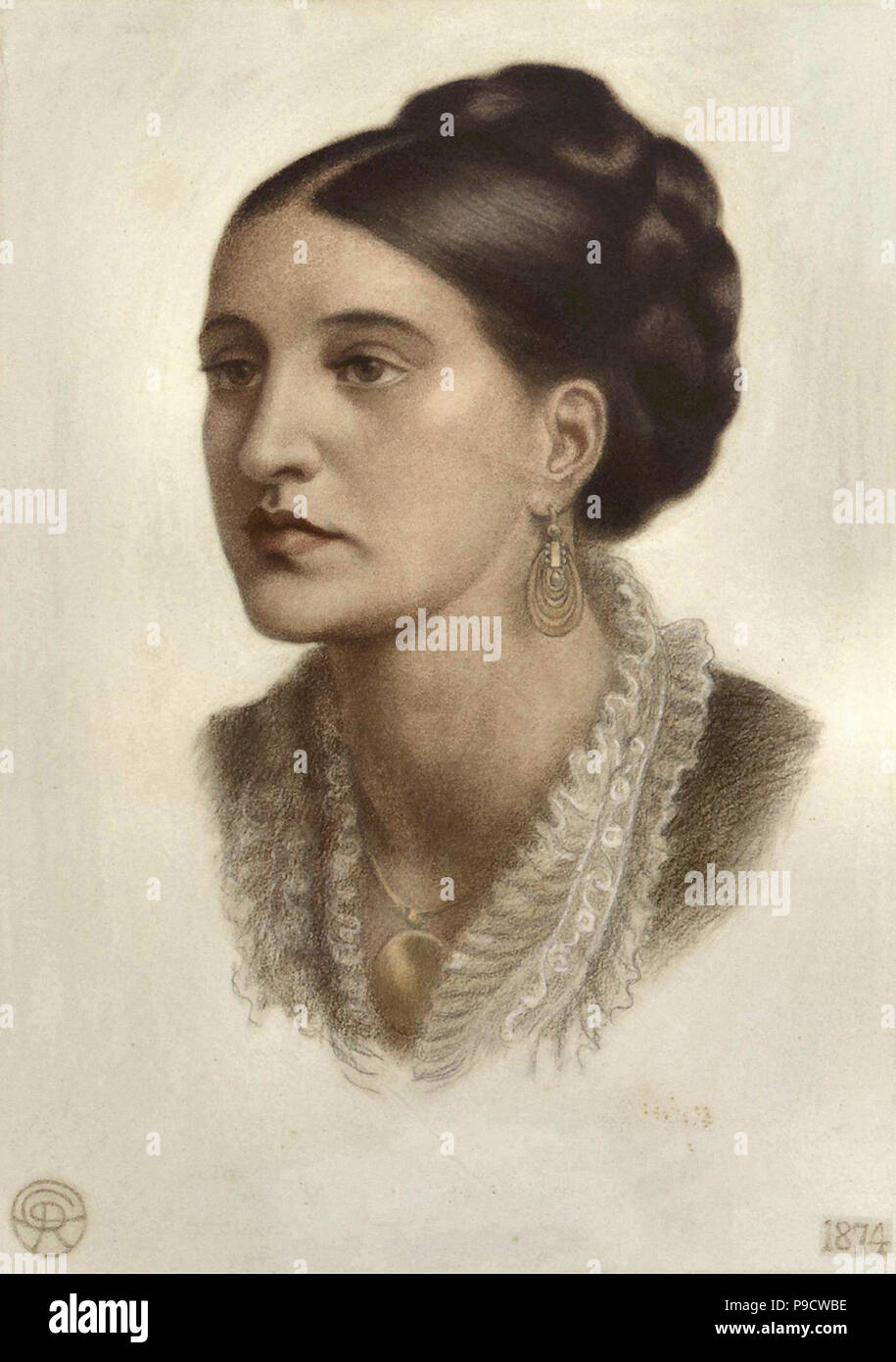 Rossetti Dante Gabriel - Portrait of Mrs Georgina Fernandez Stock Photo ...