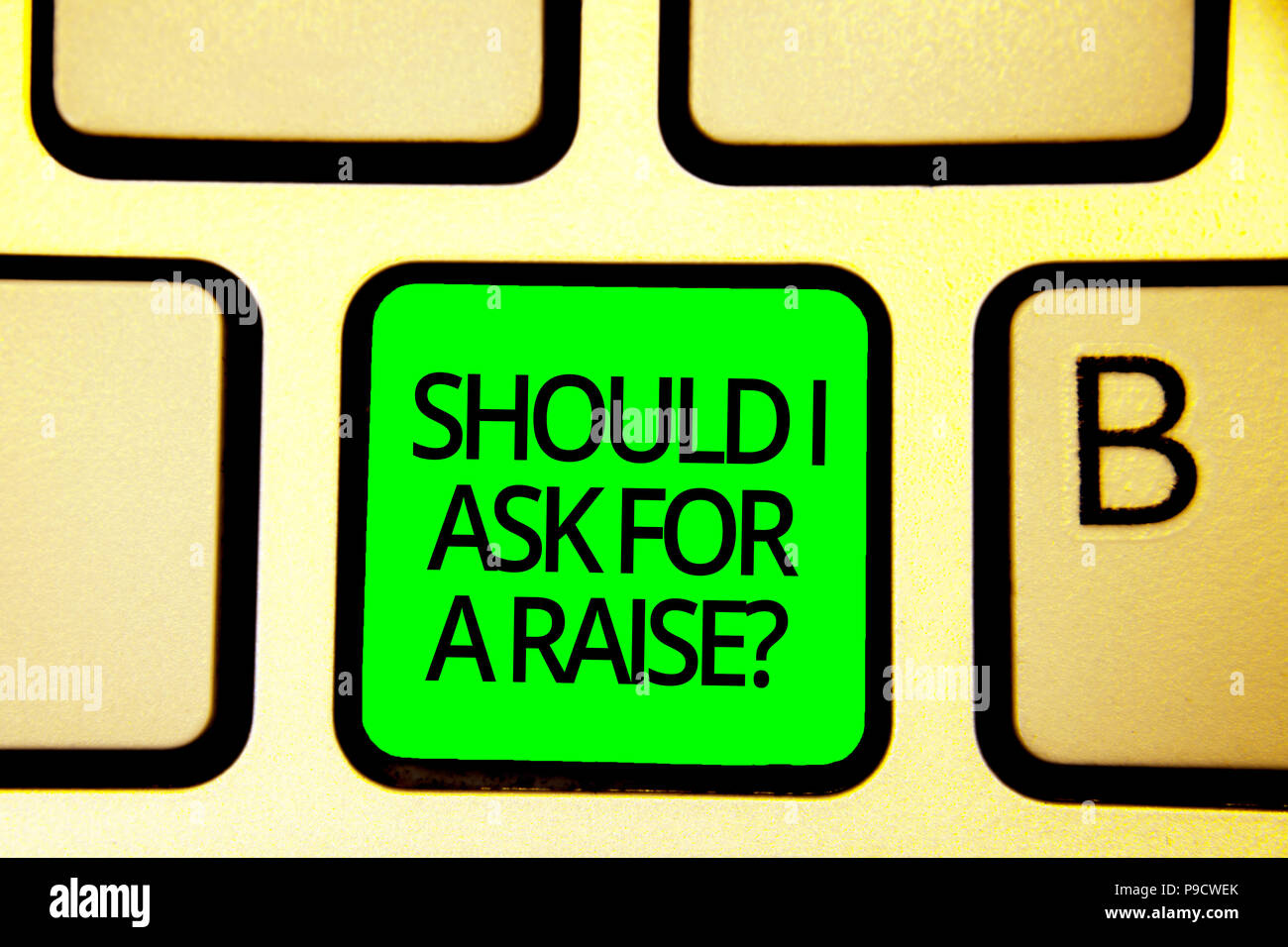 Writing note showing Should I Ask For A Raise question. Business photo ...