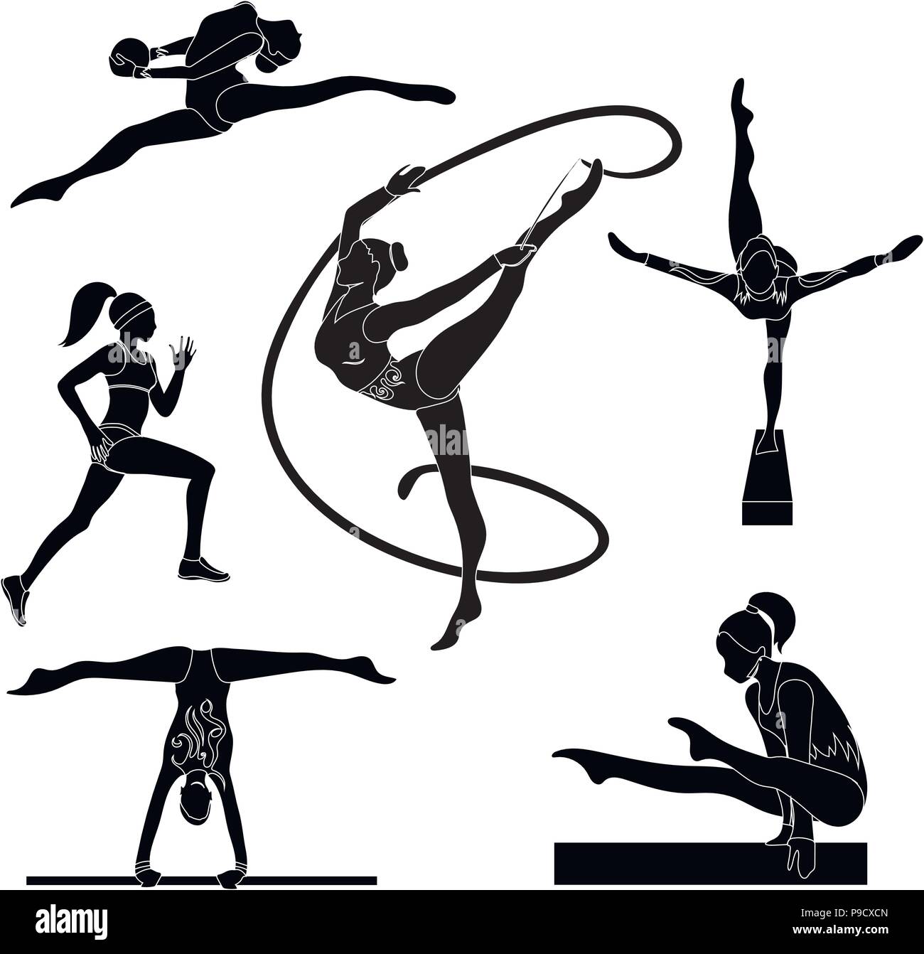 Young gymnasts competition Stock Vector Images - Alamy