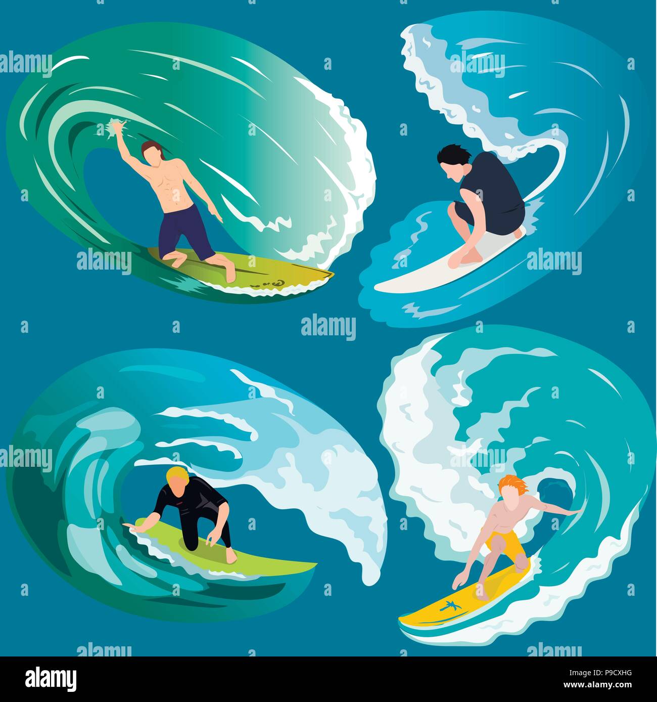 Wake surf Stock Vector Images - Alamy