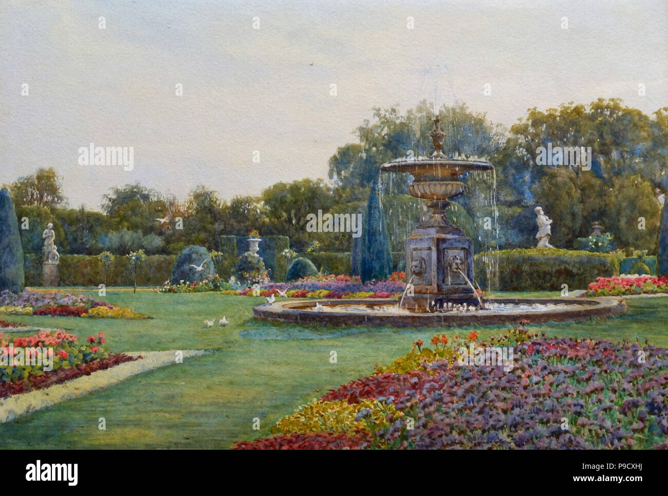 Rowe Ernest Arthur - Revesby Abbey Lincolnshire the Fountain Stock ...