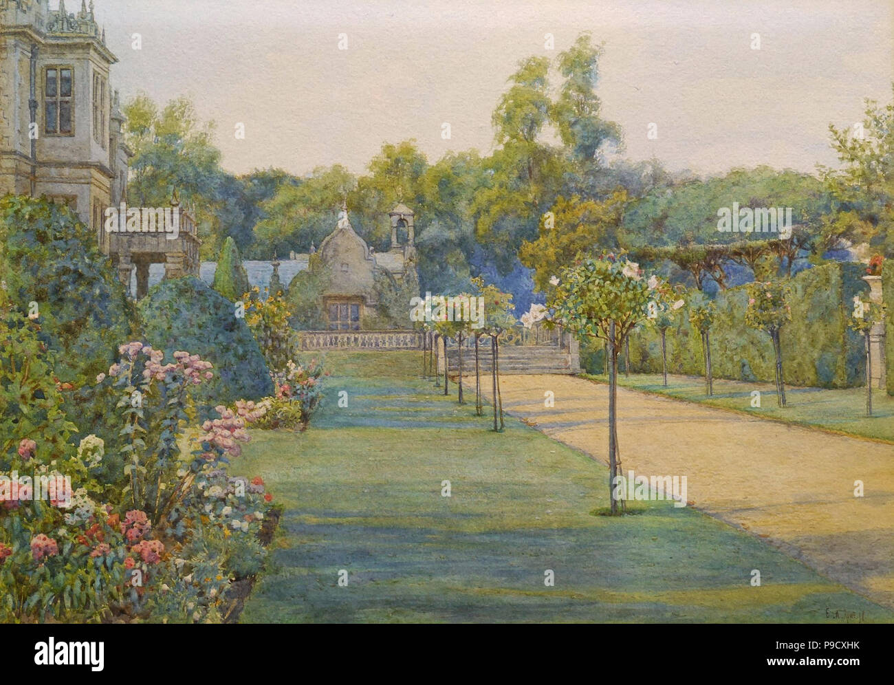 Rowe Ernest Arthur - Revesby Abbey Lincolnshire the Rose Garden Stock ...