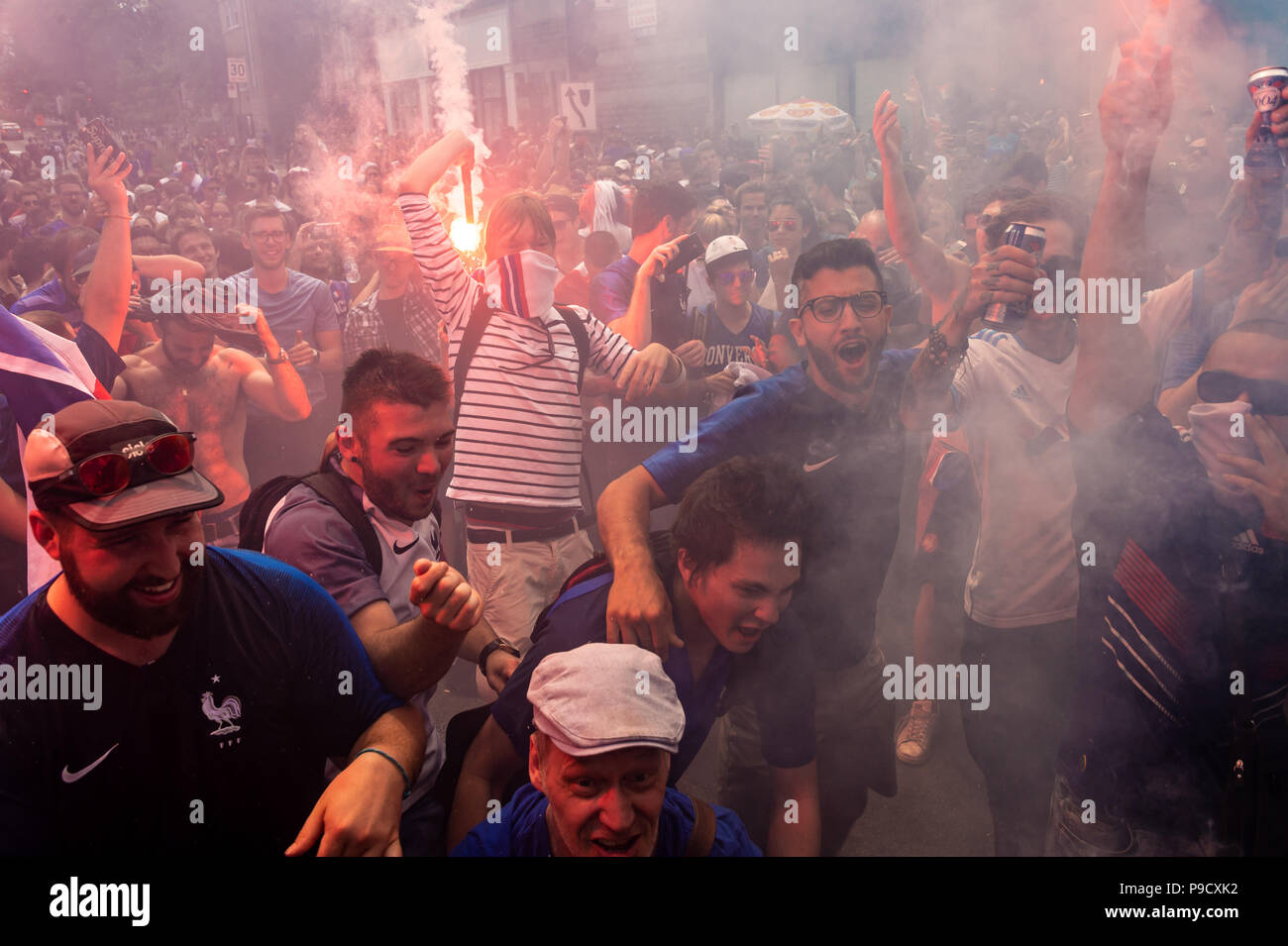 Montreal, CANADA 15th July 2018: French nationals celebrate the victory ...