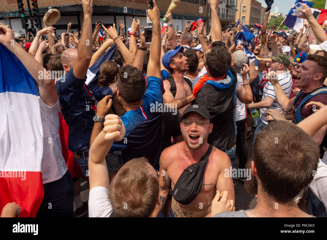 Montreal, CANADA 15th July 2018: French nationals celebrate the victory ...