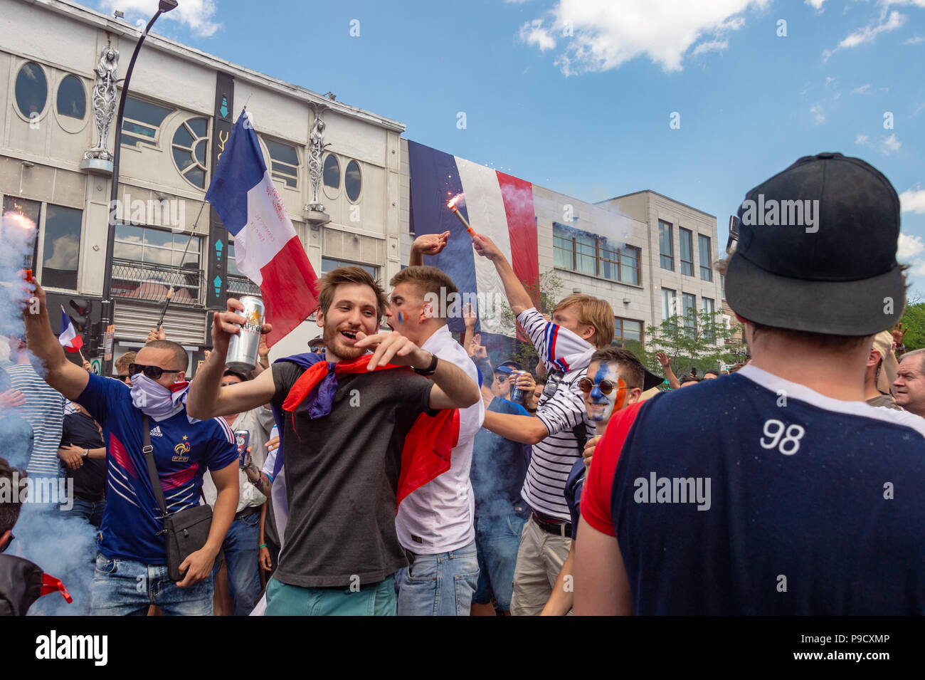 Montreal, CANADA 15th July 2018: French nationals celebrate the victory ...