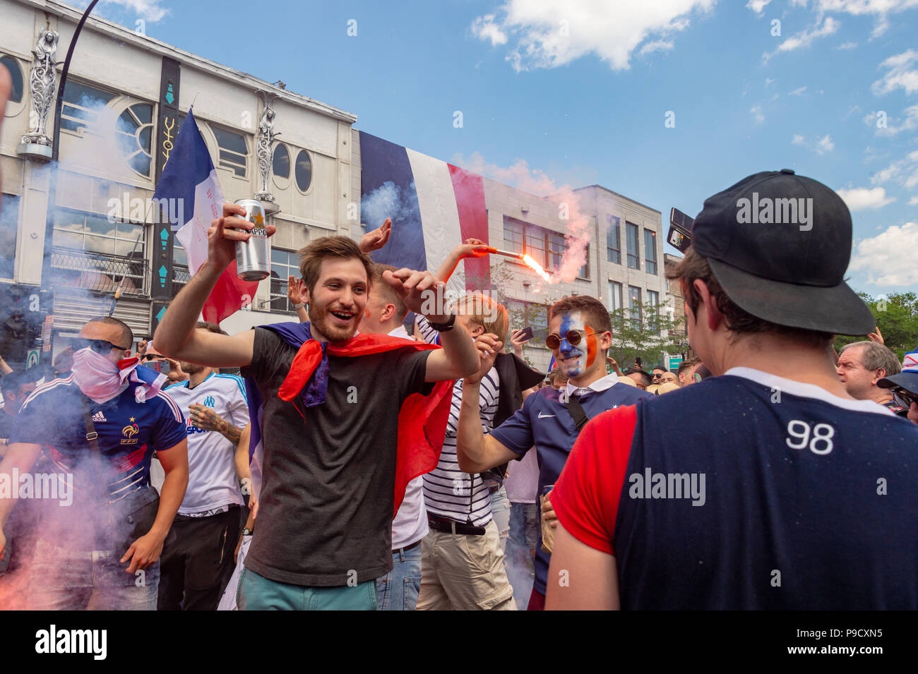 Montreal, CANADA 15th July 2018: French nationals celebrate the victory ...