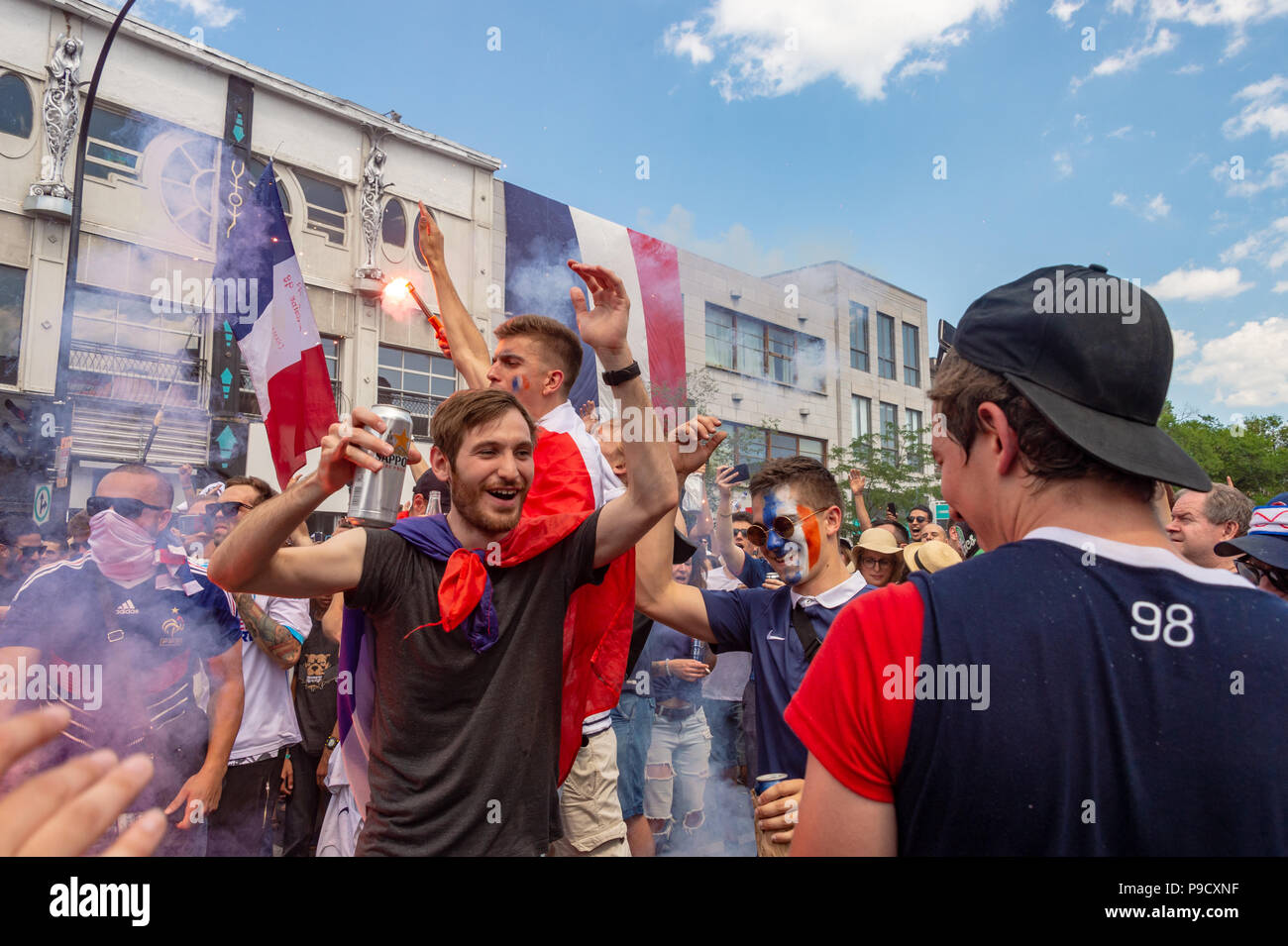 Montreal, CANADA 15th July 2018: French nationals celebrate the victory ...