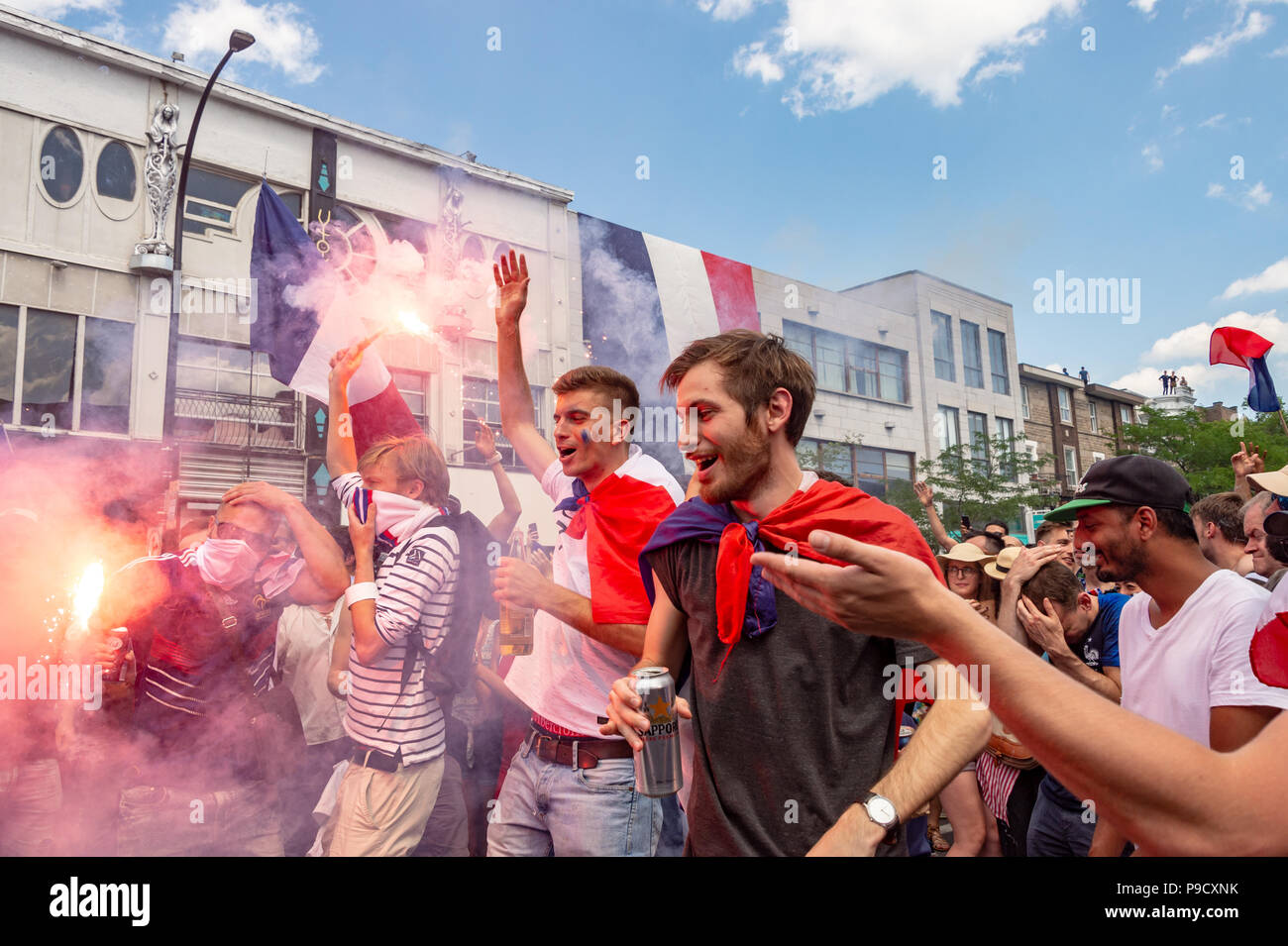 Montreal, CANADA 15th July 2018: French nationals celebrate the victory ...