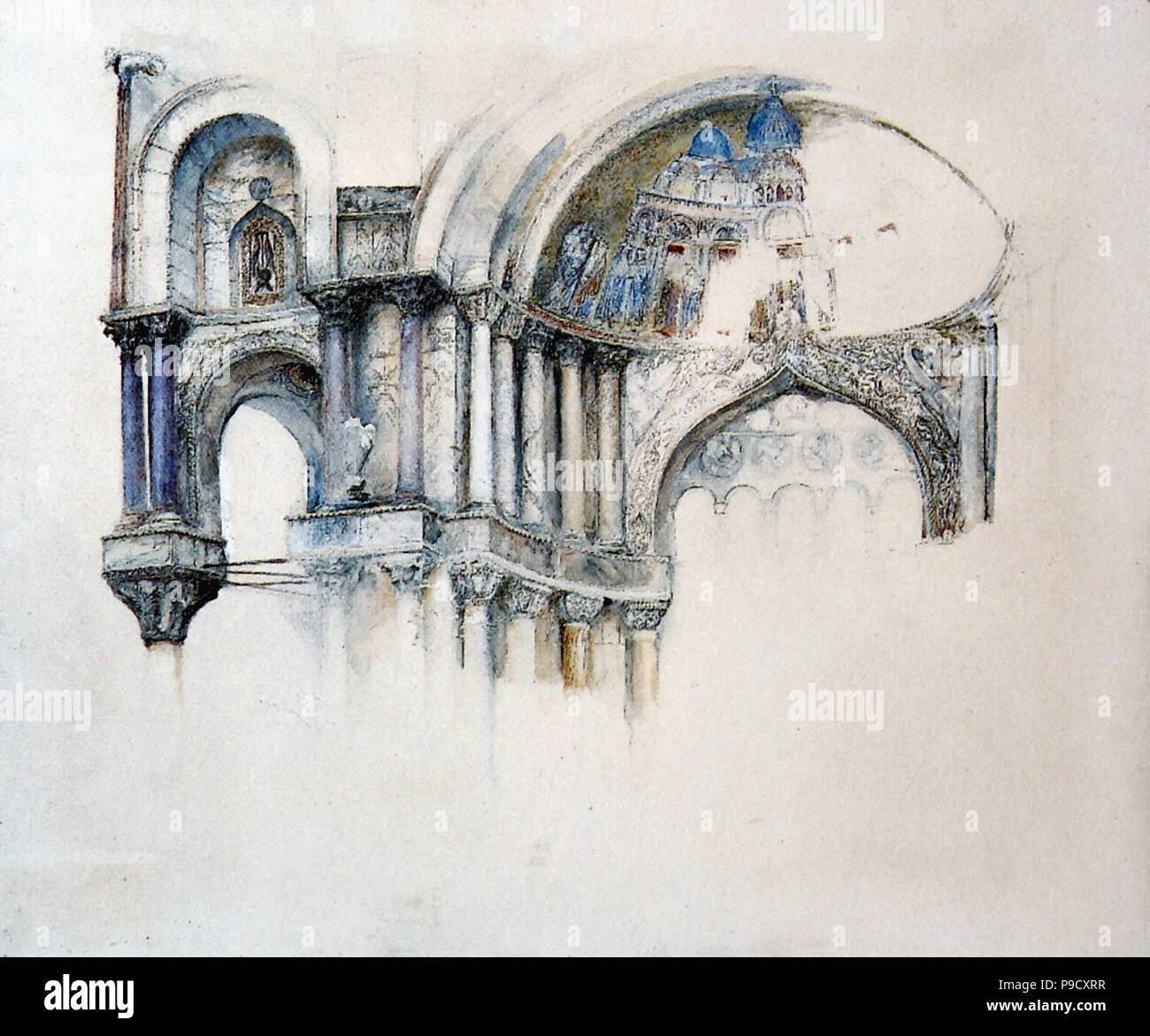 Ruskin John - North West Porch St Mark's Venice Stock Photo - Alamy