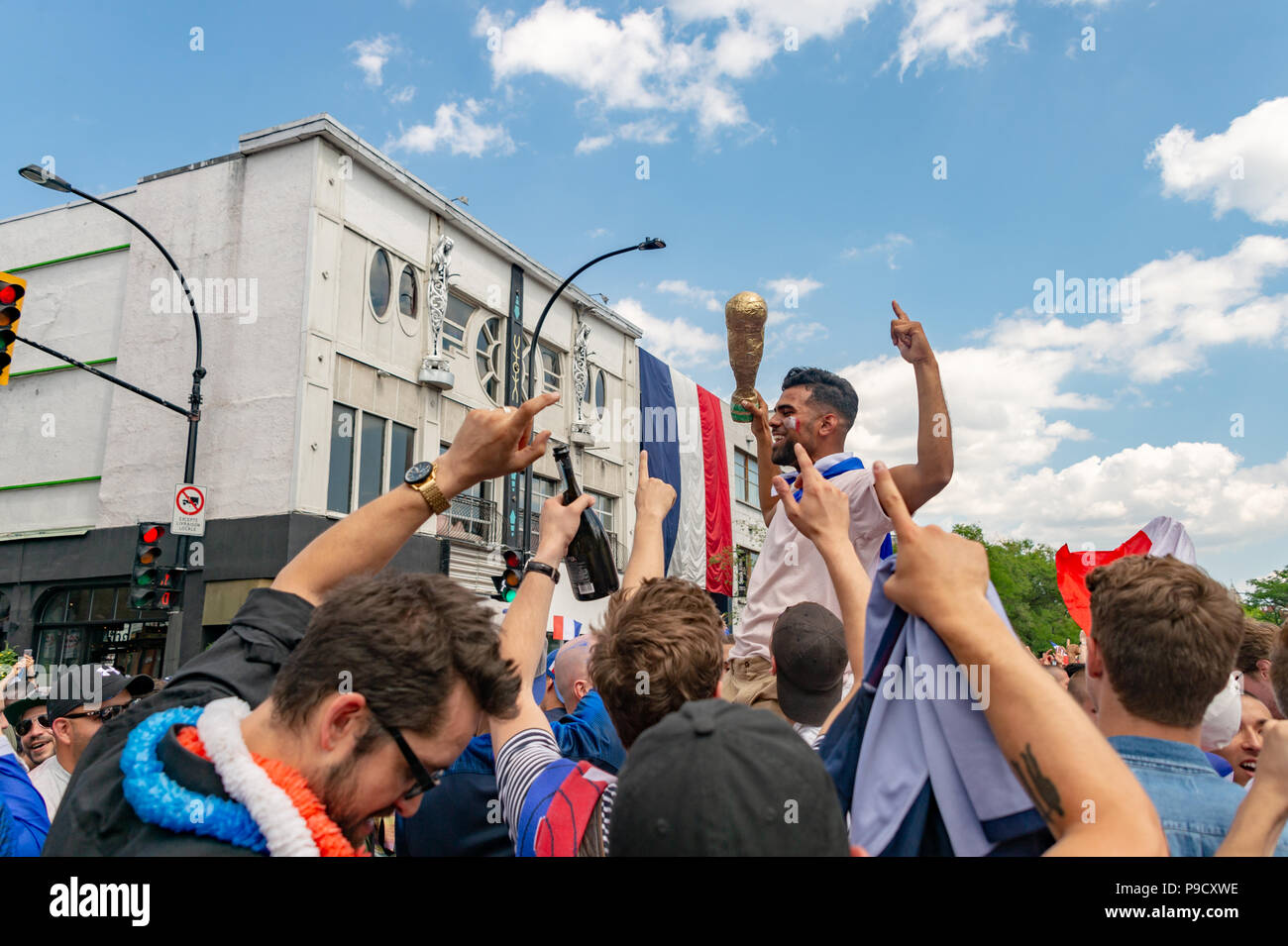 Montreal, CANADA 15th July 2018: French nationals celebrate the victory ...