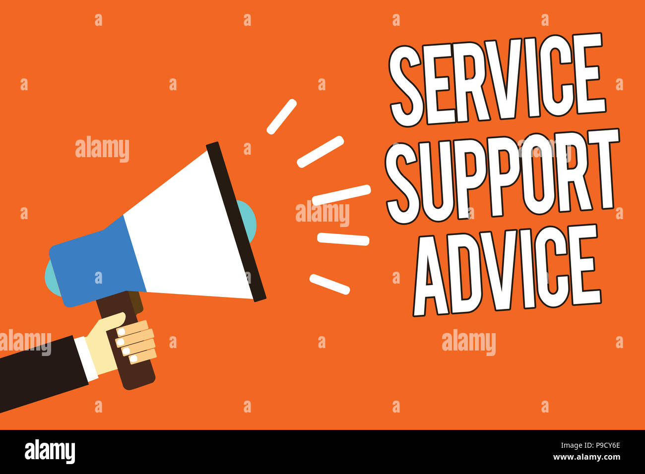 Writing note showing Service Support Advice. Business photo showcasing ...
