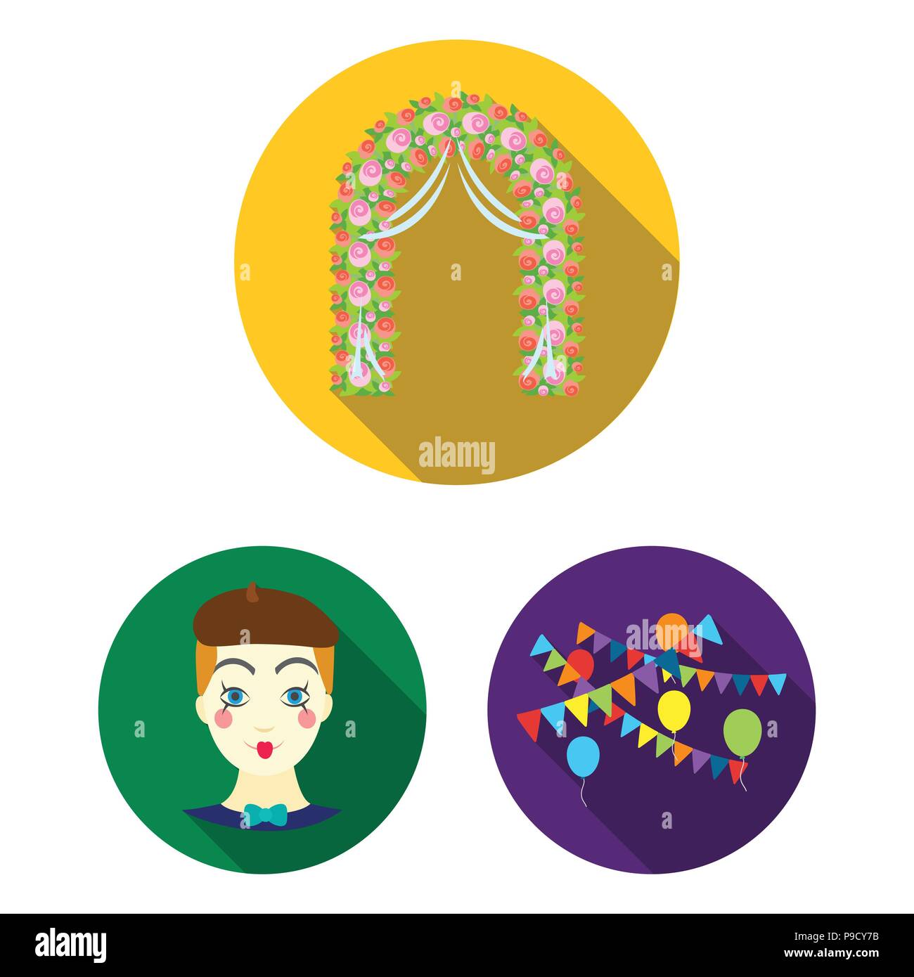 Event Organisation flat icons in set collection for design.Celebration ...