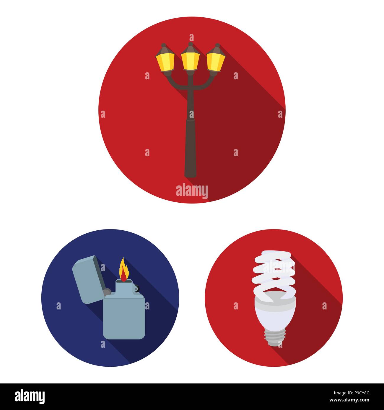 Light source flat icons in set collection for design. Light and ...