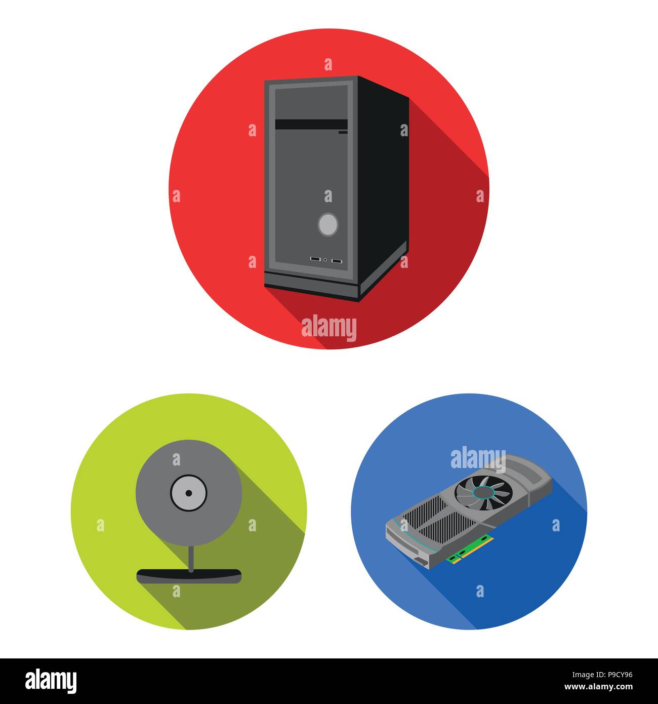 Personal computer flat icons in set collection for design. Equipment ...