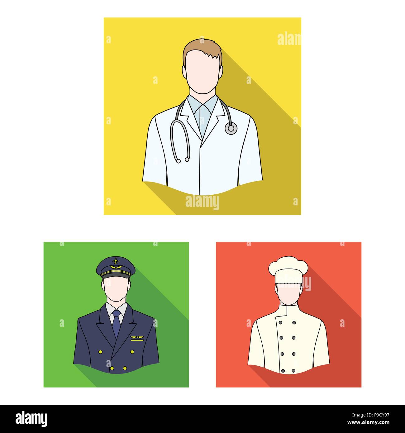 People of different professions flat icons in set collection for design ...