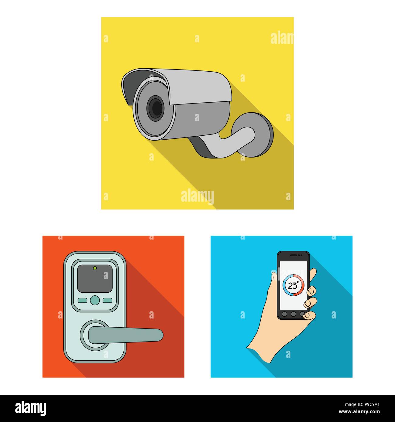 Smart home appliances flat icons in set collection for design. Modern ...