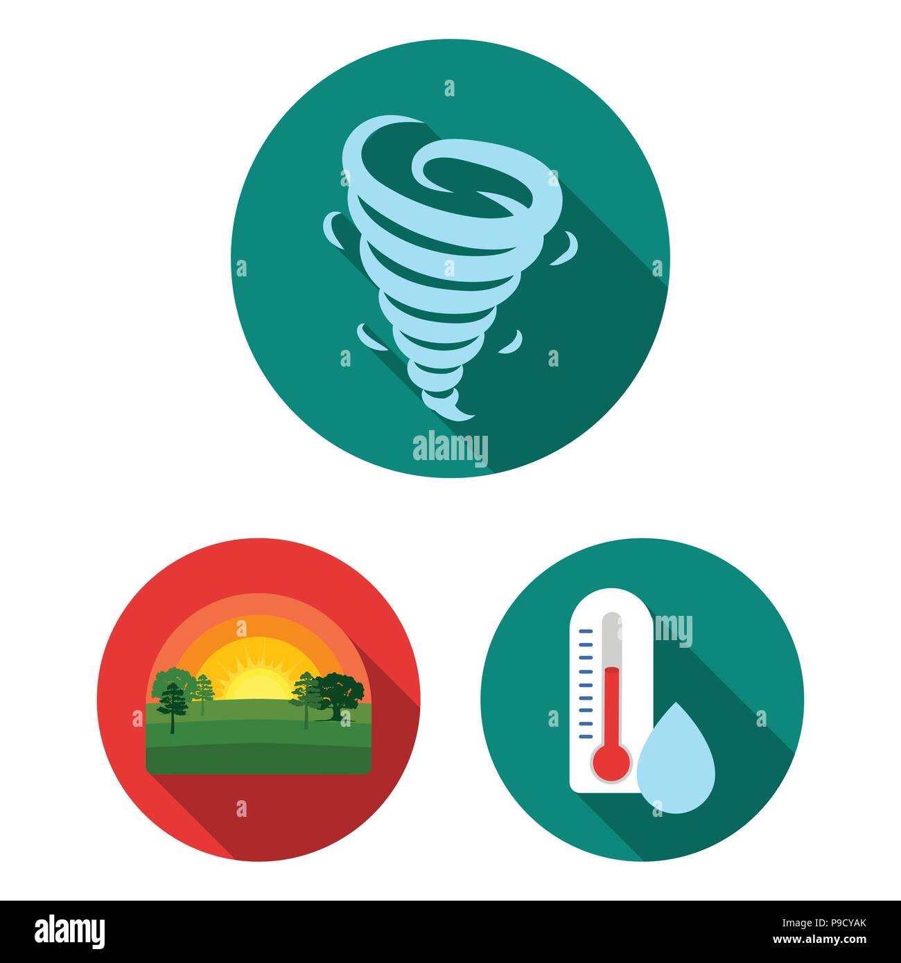 Different weather flat icons in set collection for design.Signs and ...