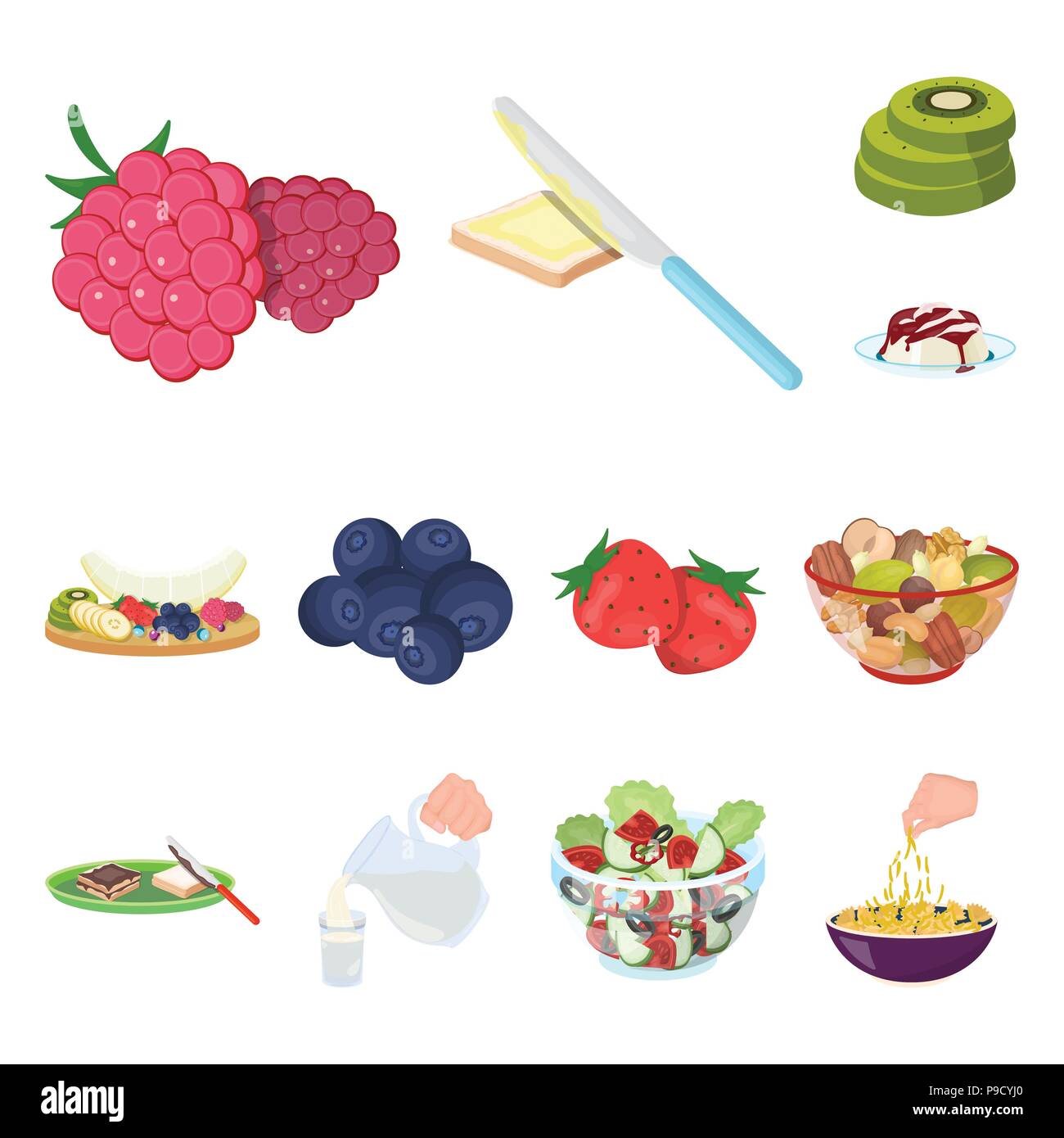 Dessert fragrant cartoon icons in set collection for design. Food and ...