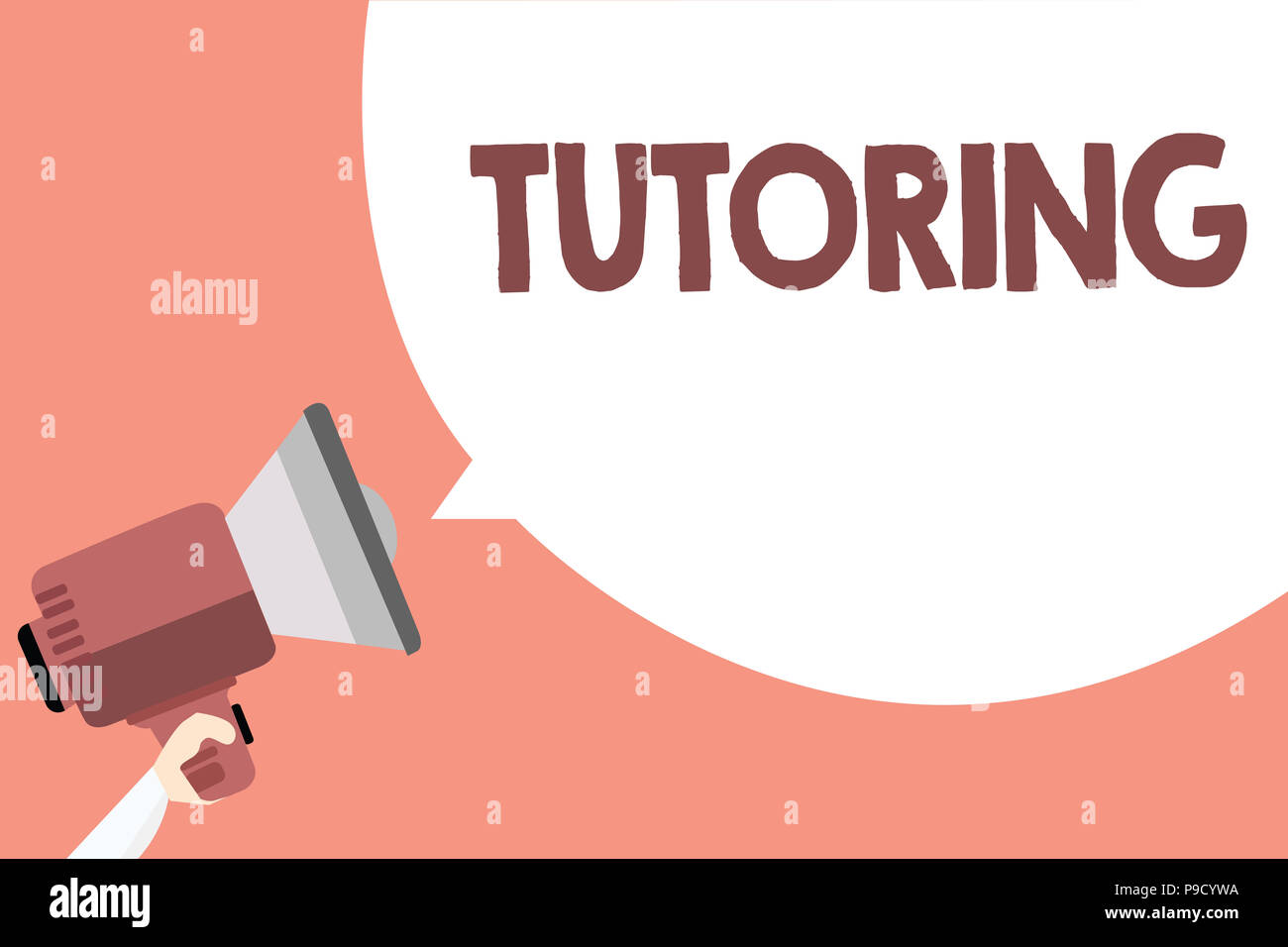 Handwriting text Tutoring. Concept meaning An act of a person employed ...