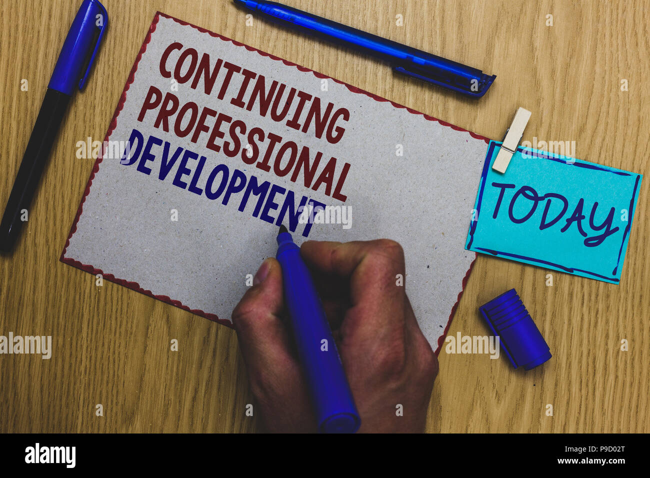 Conceptual hand writing showing Continuing Professional Development ...