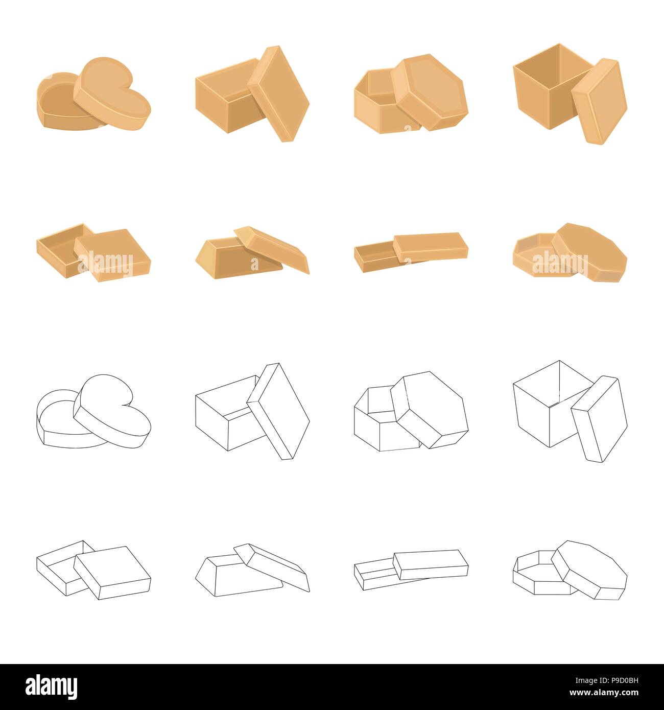 Case, shell, framework, and other icon in cartoon,outline style.Box ...