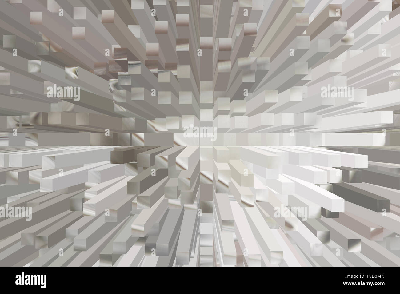 Stacked columns with random heights - many long square cube blocks in ...