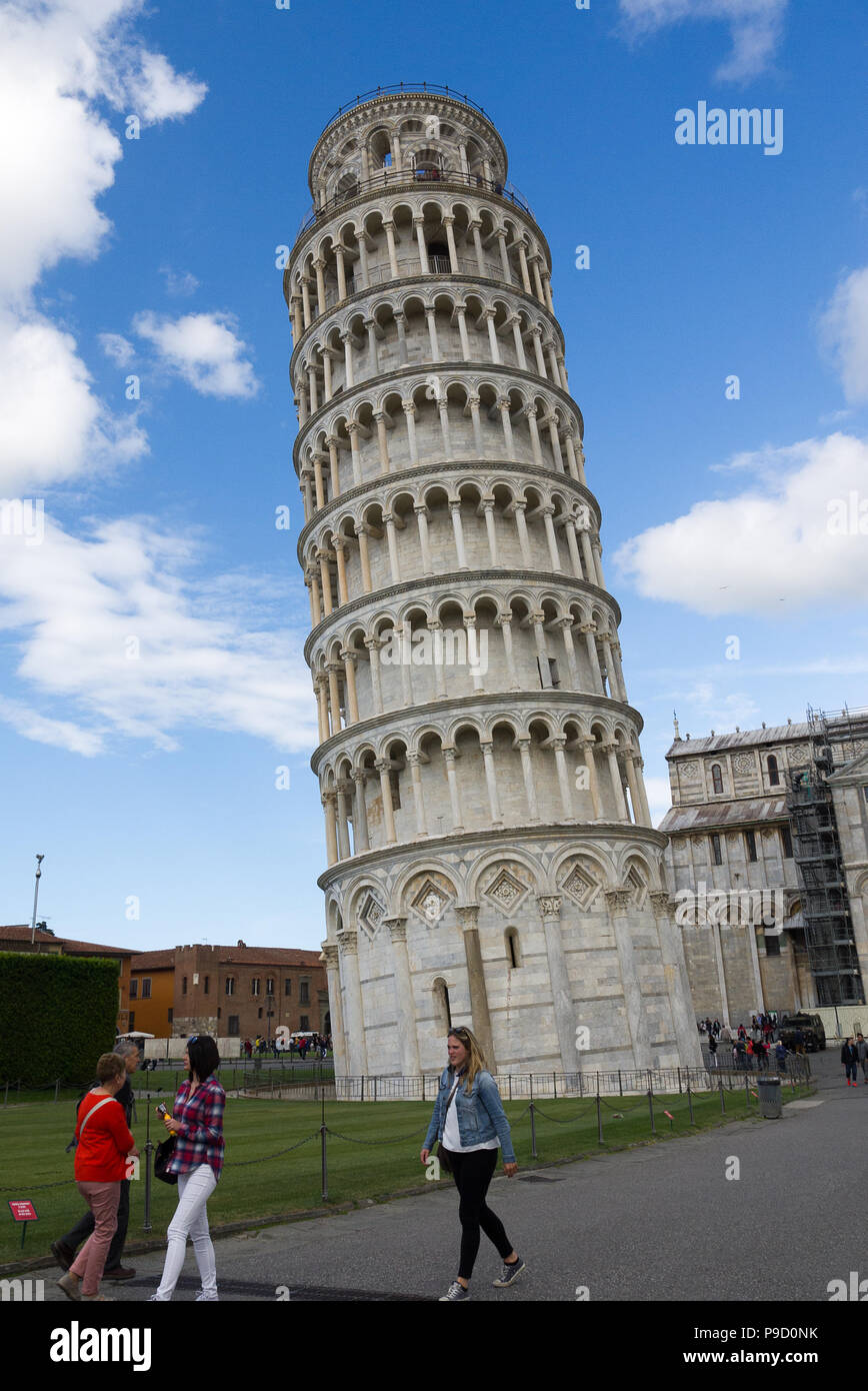 The bell tower at Pisa, Tuscany, Italy. Commonly known as the Leaning ...