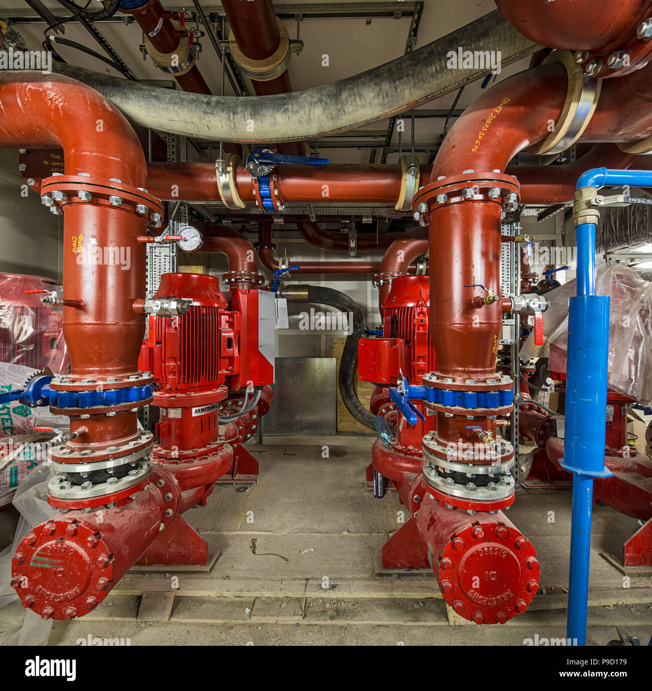 Building services in a large office block Stock Photo - Alamy