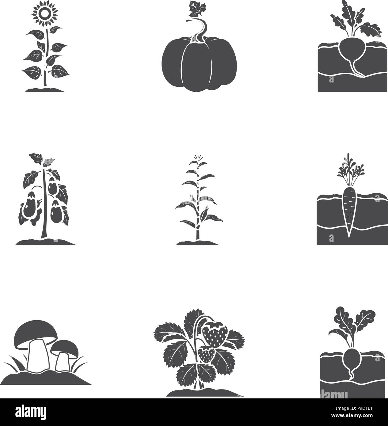 Plant set icons in black style. Big collection of plant vector symbol ...