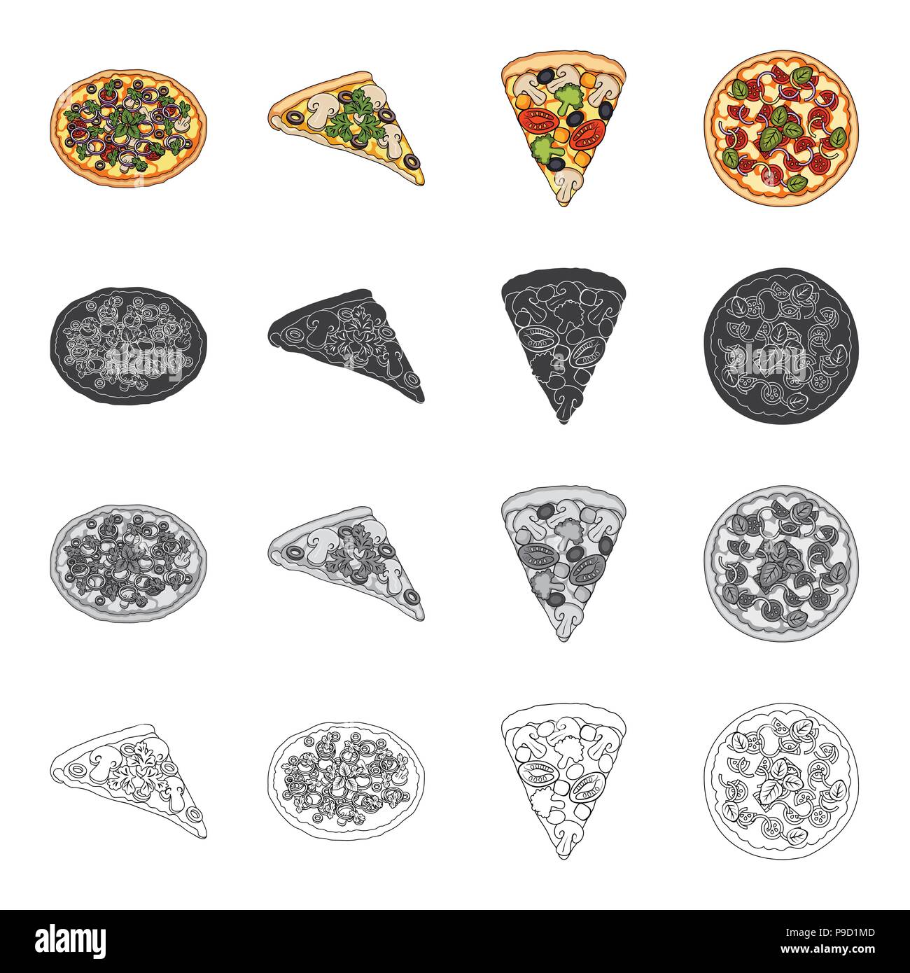 Snack, ingredients, ration and other icon in cartoon style.Pizza food ...