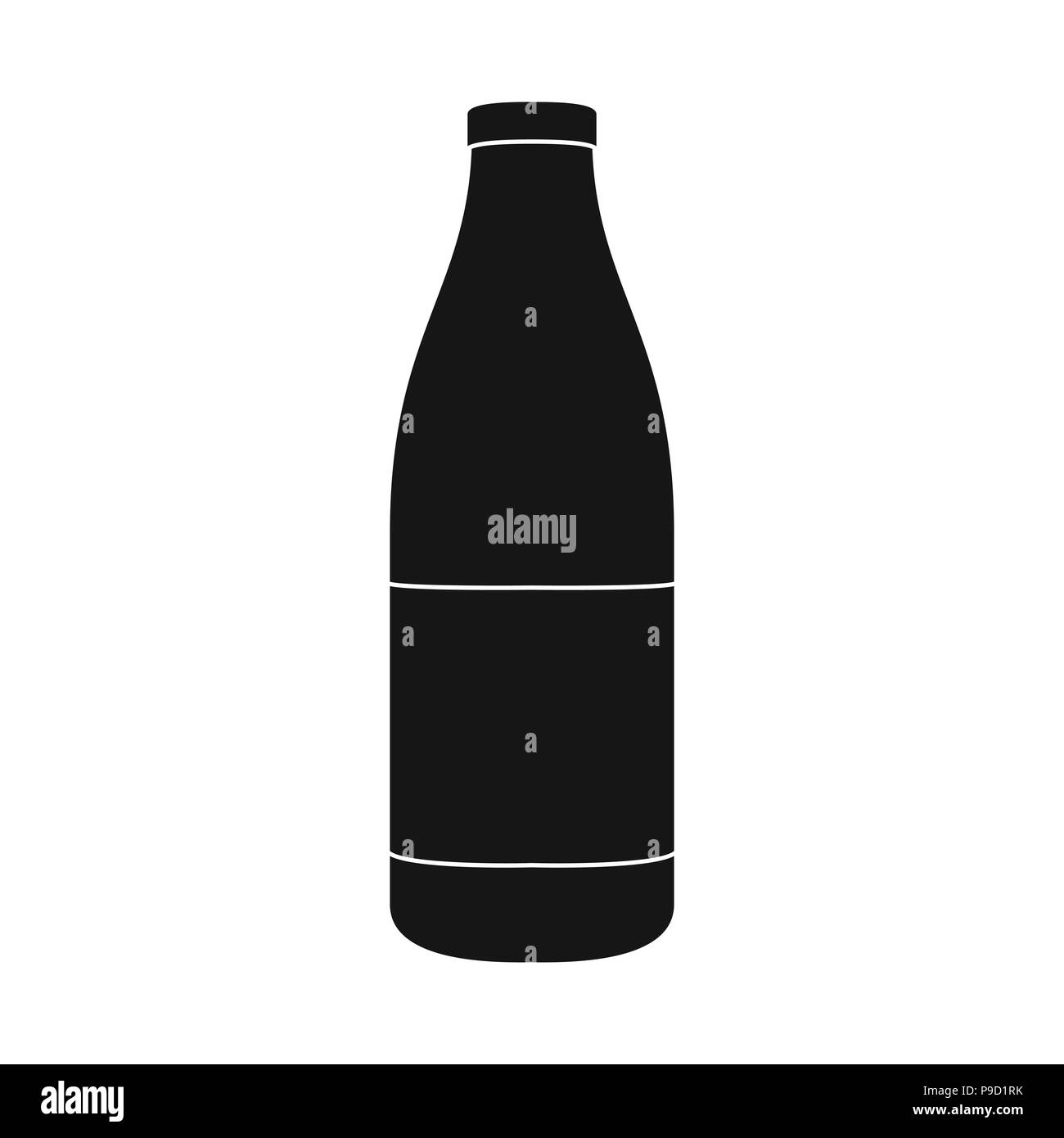 Bottle milk icon black. Single bio, eco, organic product icon from the ...