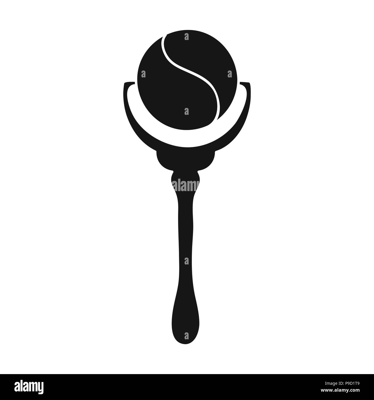 Baby rattle icon in black style isolated on white background. Baby born ...
