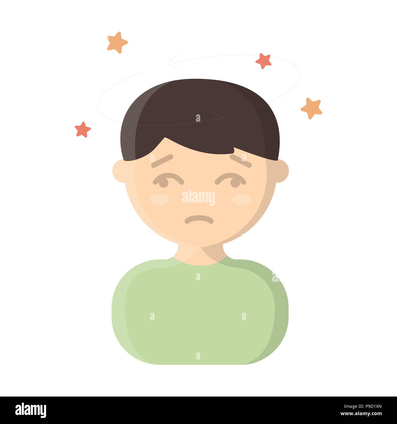 Dizziness icon cartoon. Single sick icon from the big ill, disease ...