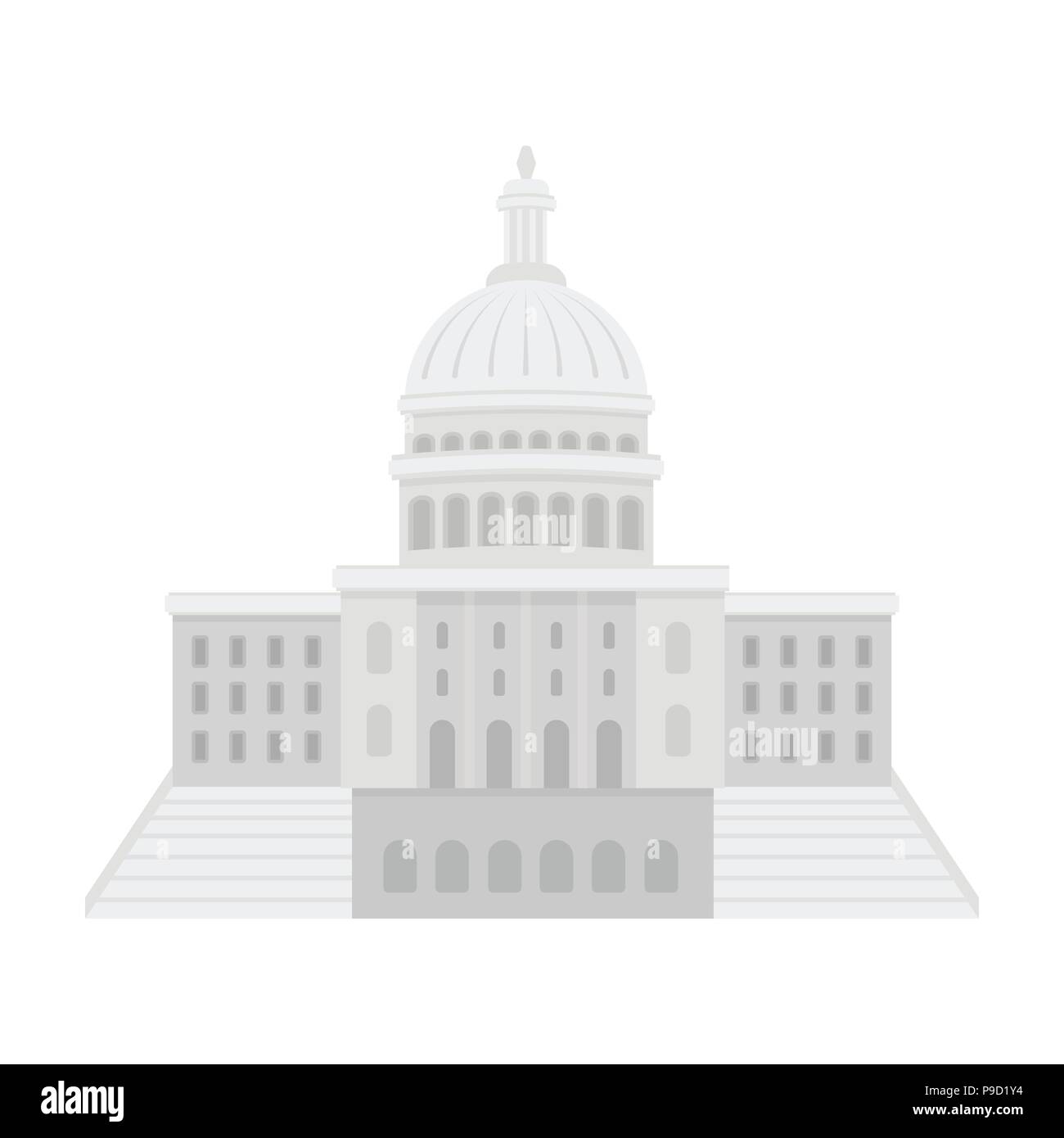 United States Capitol icon in cartoon style isolated on white ...