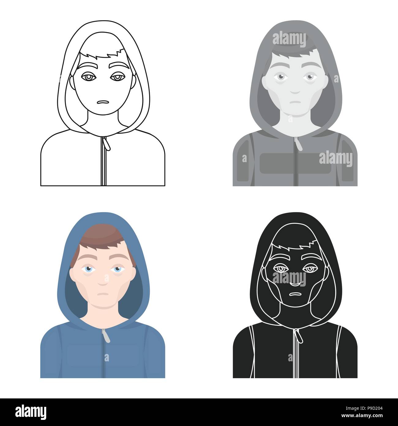 Drug addict man icon in cartoon style isolated on white background ...