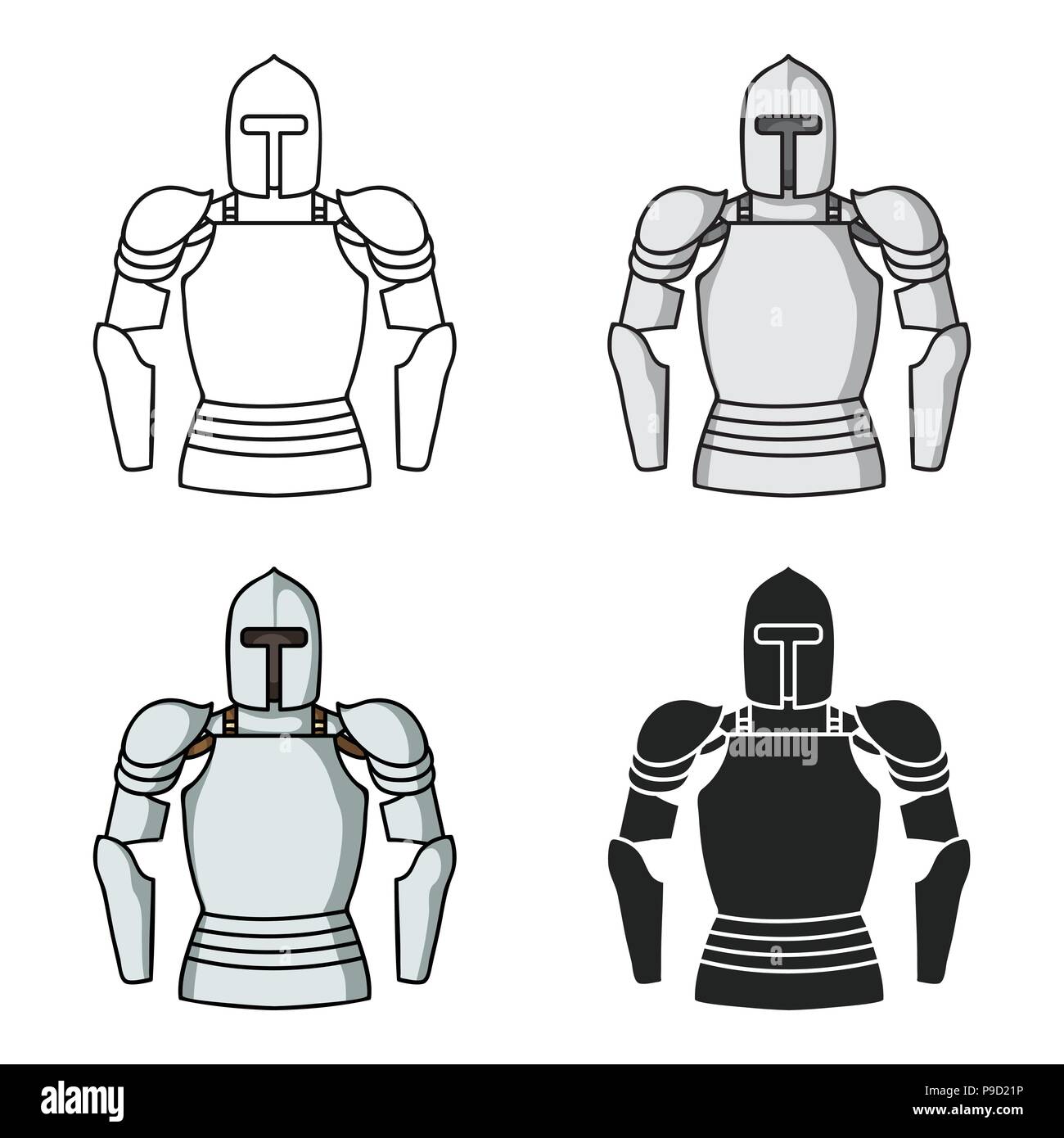 Plate armor icon in cartoon style isolated on white background. Museum ...